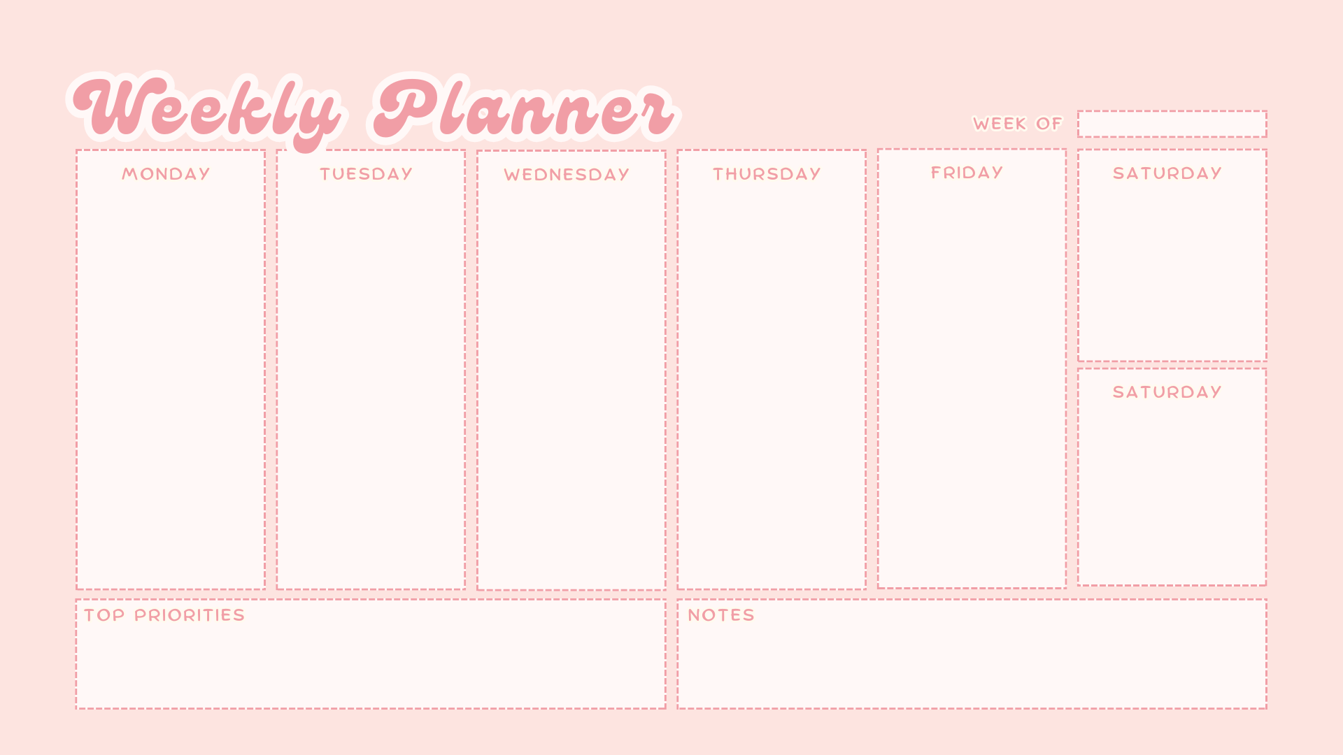 Weekly Planner | Printable Weekly Planner PDF
